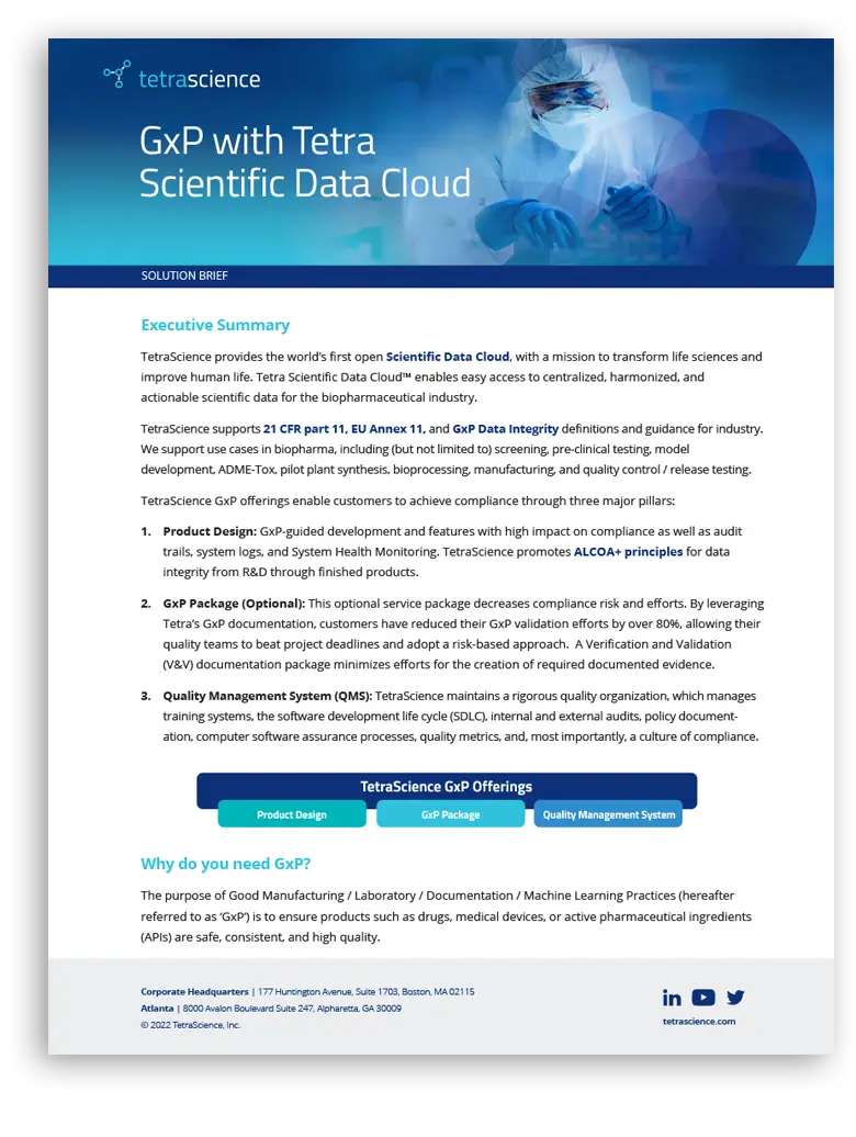 GxP with Tetra Scientific Data Cloud | TetraScience